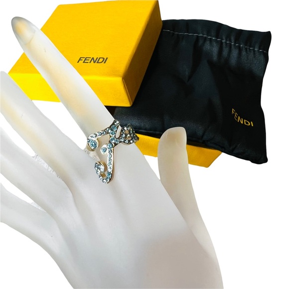 Fendi | Jewelry | Fendi Calligraphy Crystal Ring | Poshmark